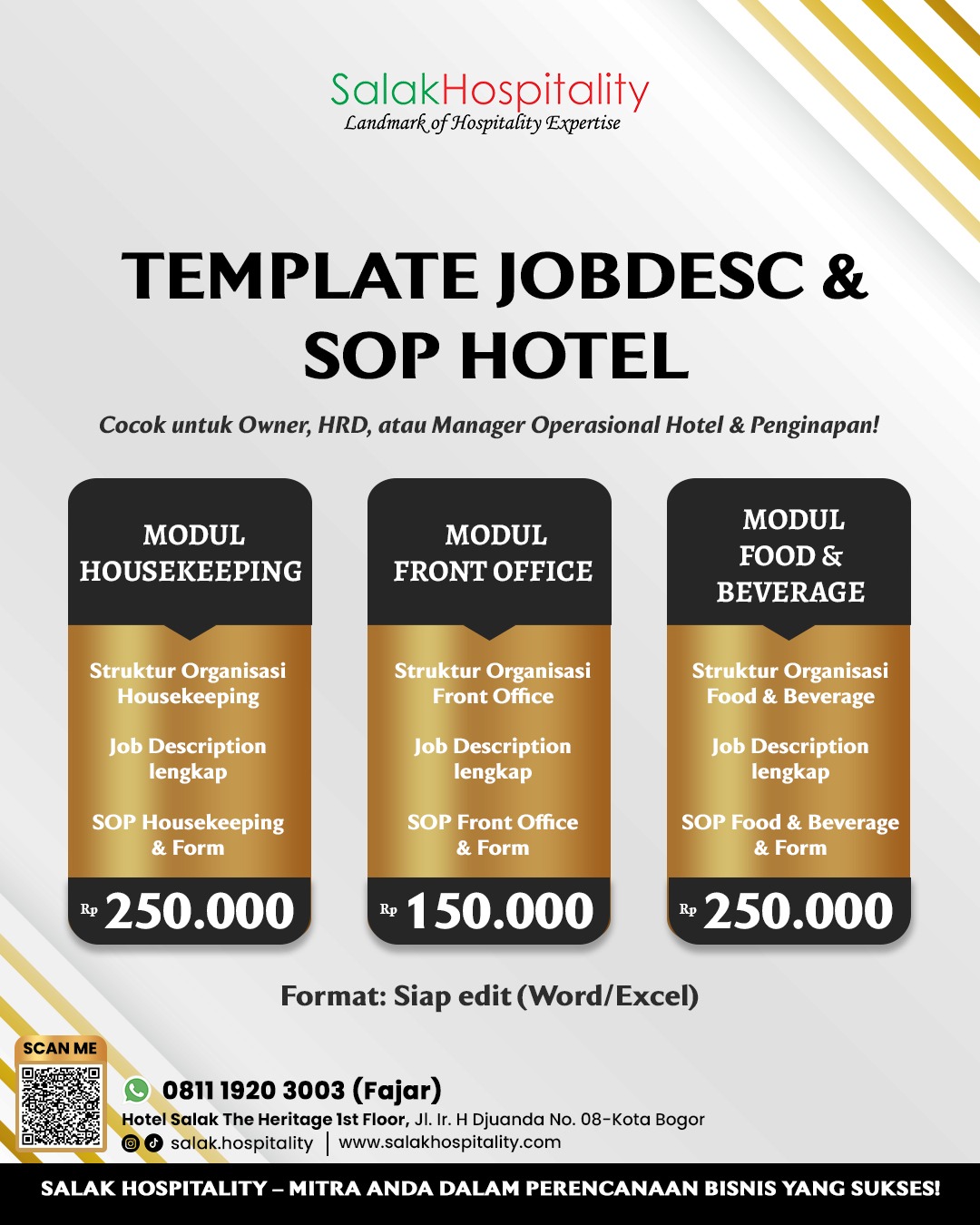 Salak Hospitality Hadirkan Layanan Template Jobdesk & SOP Hotel untuk ...